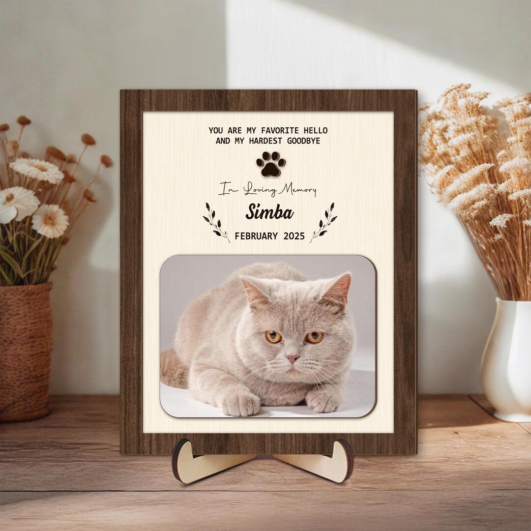 Personalized Pet Memorial Wooden Sign, in Loving Memory of Dog or Cat ...