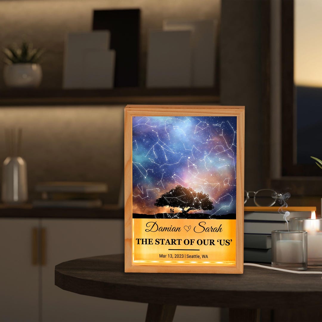 Custom Star Map LED Light Box, Personalized Anniversary Gift - Etsy