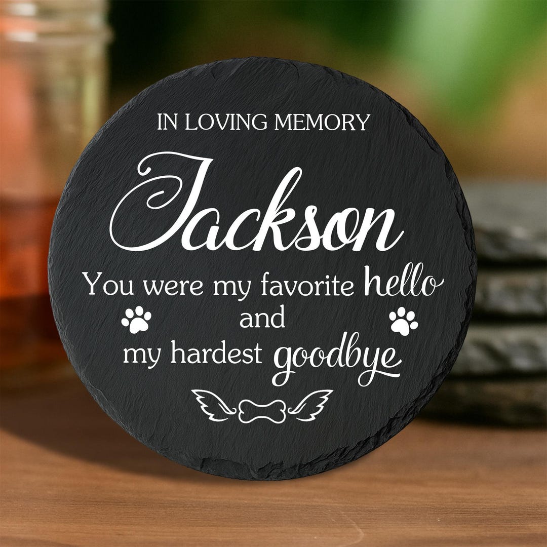 Custom Pet Memorial Slate Stone, Engraved Garden Tribute - Etsy