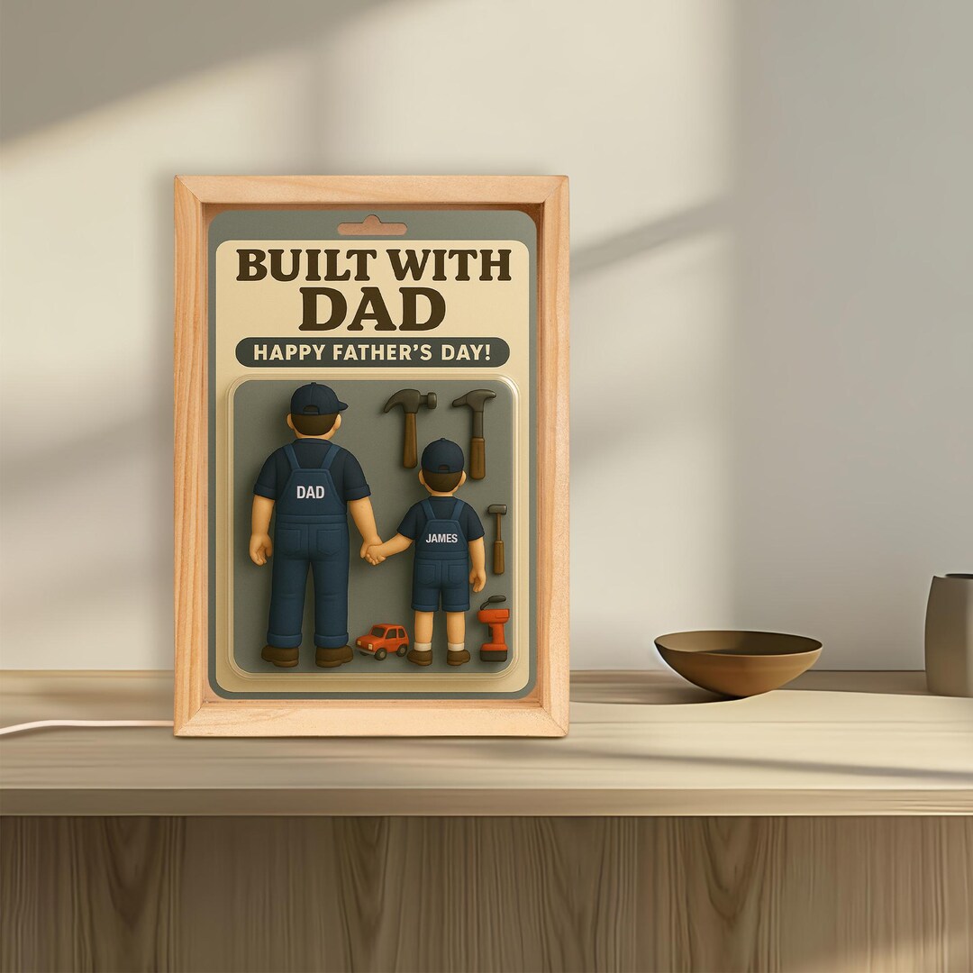Personalized Father’s Day Gift, Built With Dad Custom Frame, Dad and Me ...