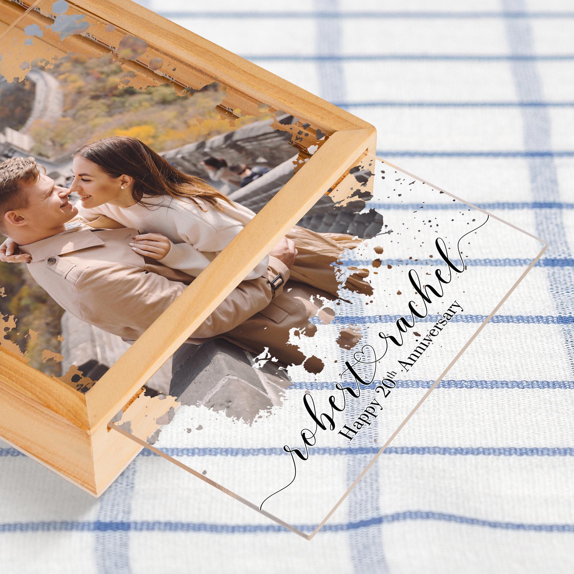 Personalized Anniversary LED Light Box With Photo, Custom Romantic ...