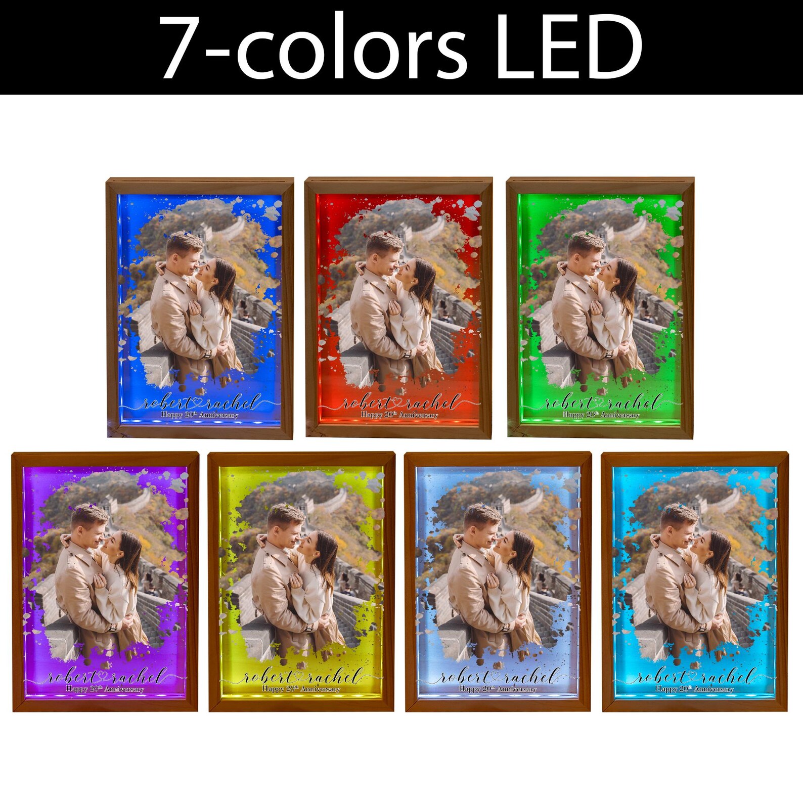 Personalized Anniversary LED Light Box With Photo, Custom Romantic ...