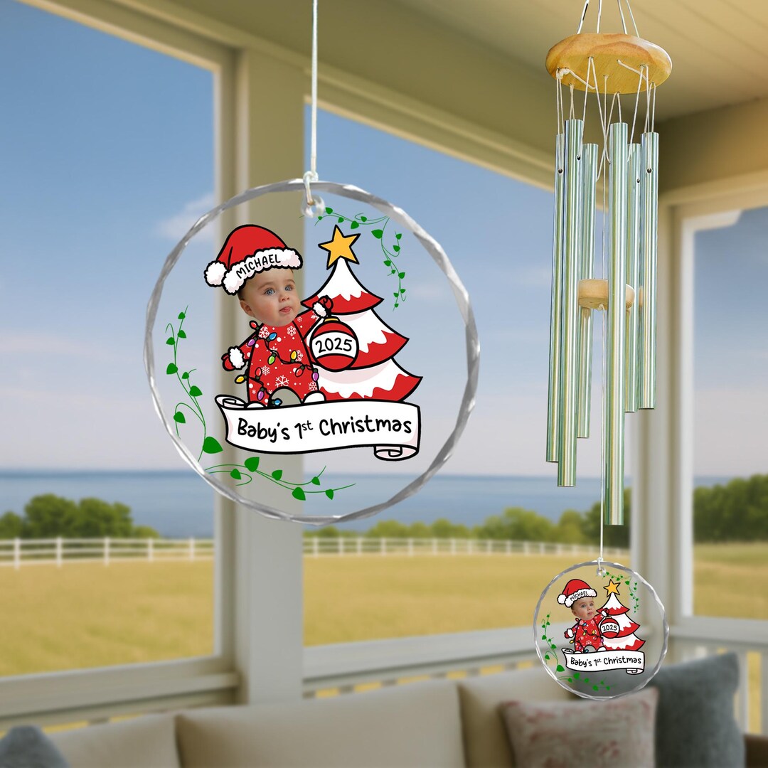 Custom Baby Photo First Christmas Wind Chime Ornament (2025) - Etsy