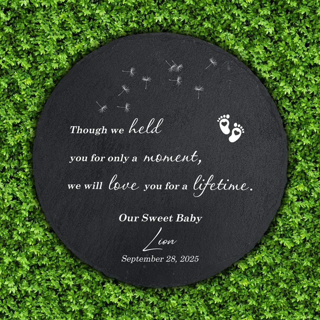 Personalized Baby Memorial Garden Slate Stone, Infant Loss Remembrance ...