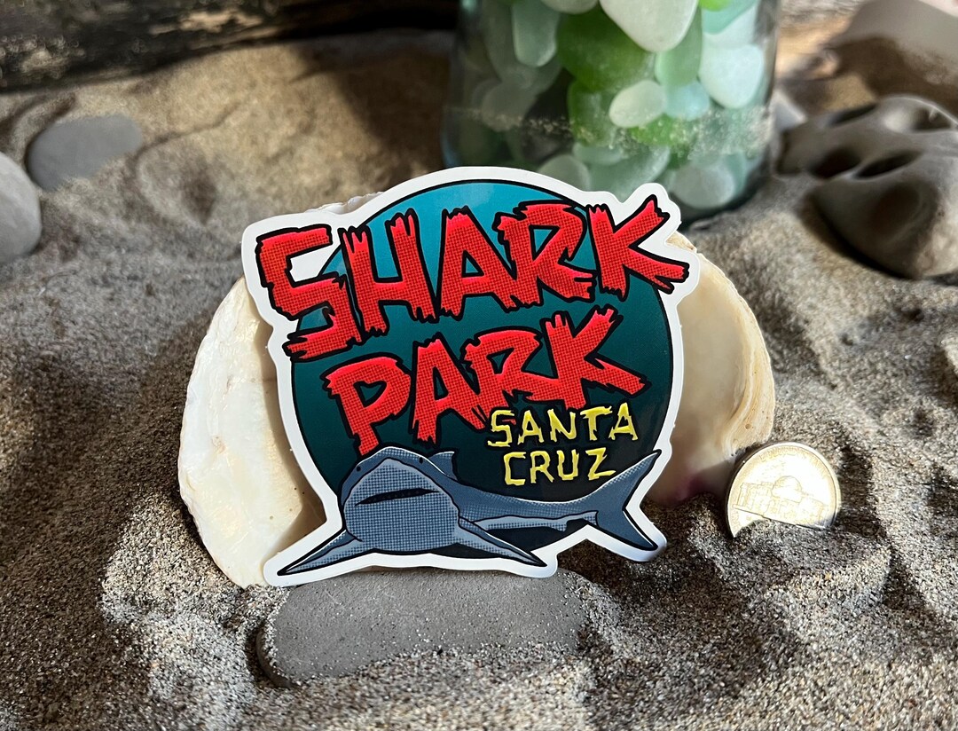 Santa Cruz Shark Park Sticker, Glossy Vinyl - Etsy
