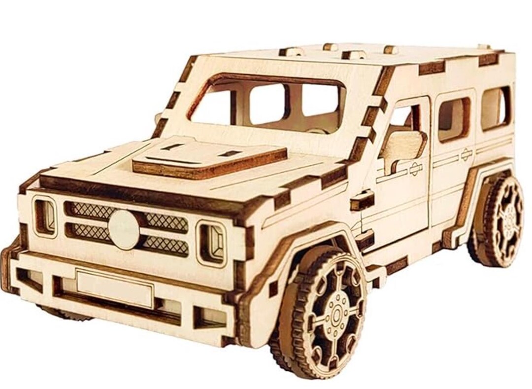 3D Wooden Puzzle Car Model Kit, Mechanical Off-road Vehicle Building ...
