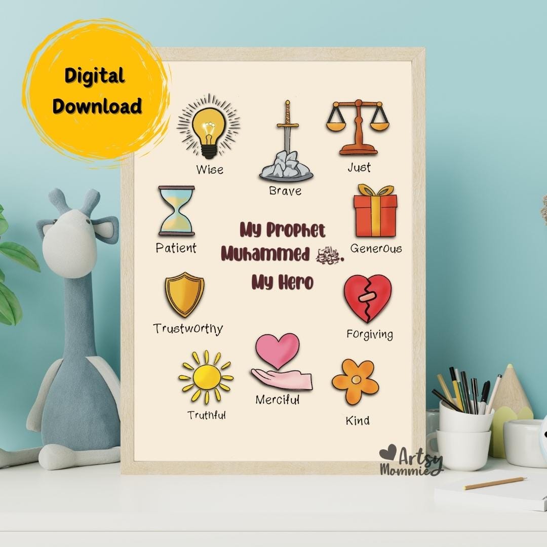 Islamic Wall Art for Kids - My Prophet Muhammad ﷺ, My Hero | Inspiring ...