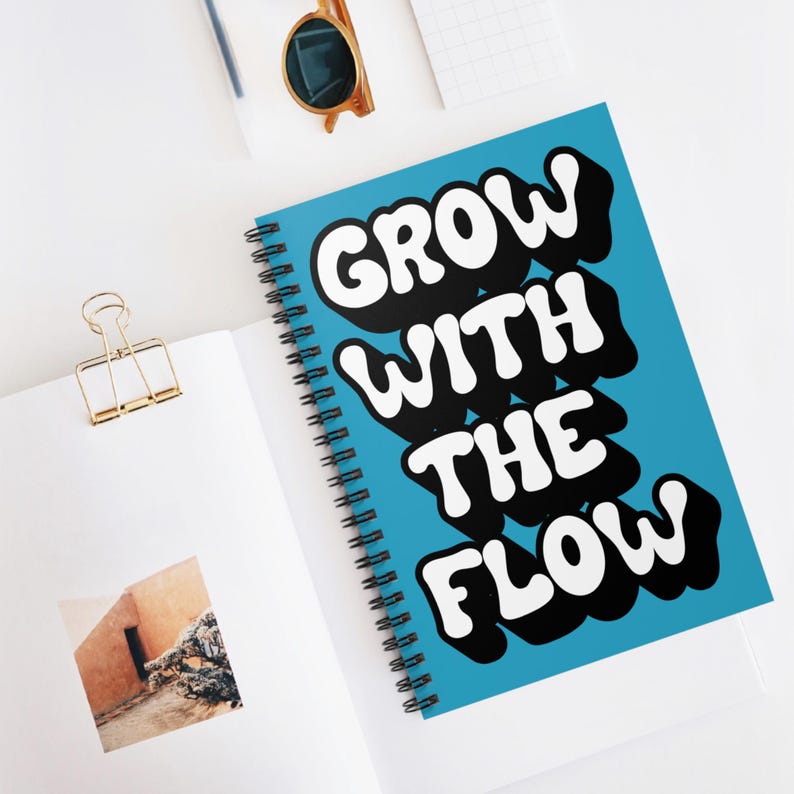 Grow With the Flow Spiral Notebook - Ruled Line, Inspirational Journal ...
