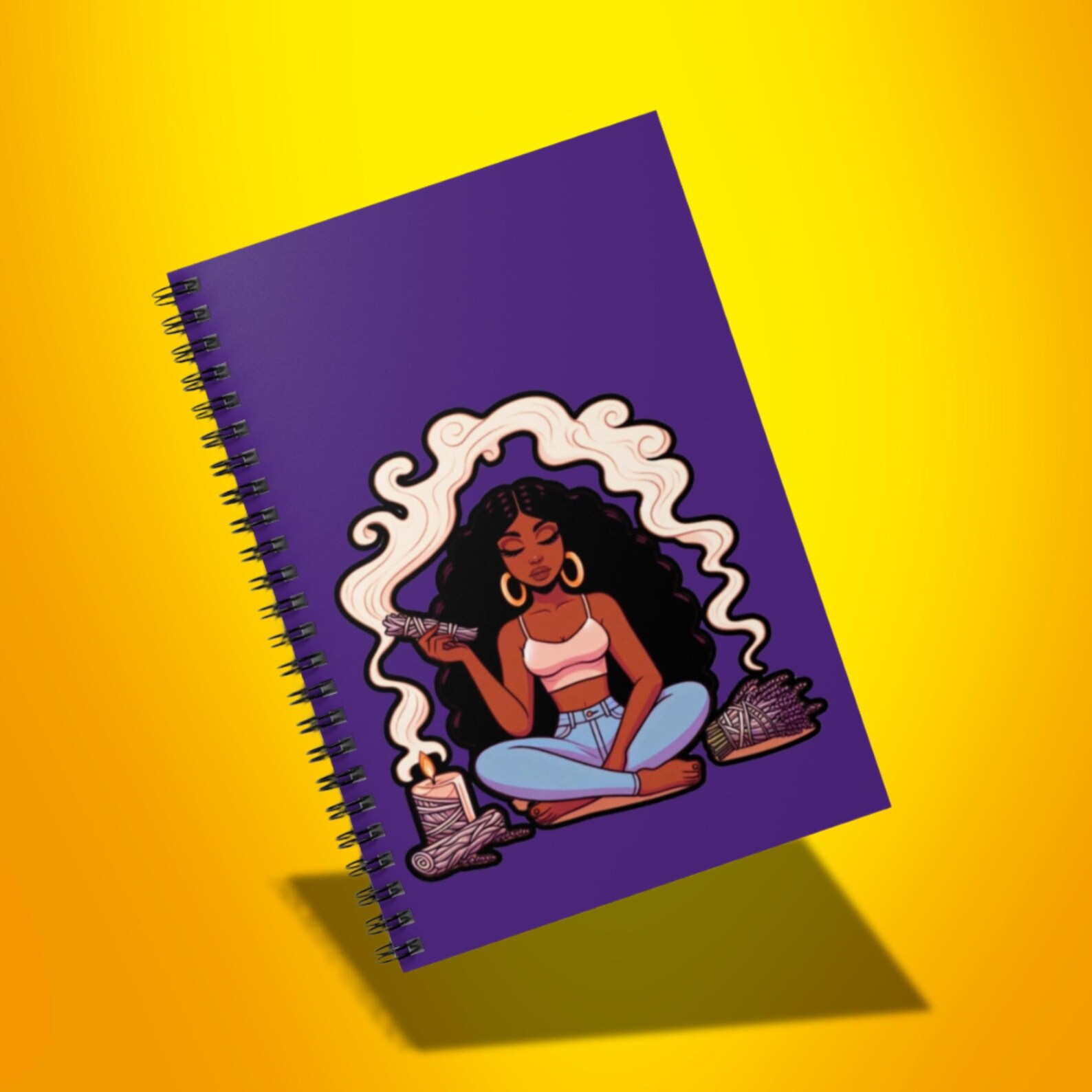 Meditation Baddie Live in the Moment Spiral Notebook - Ruled Line - Etsy