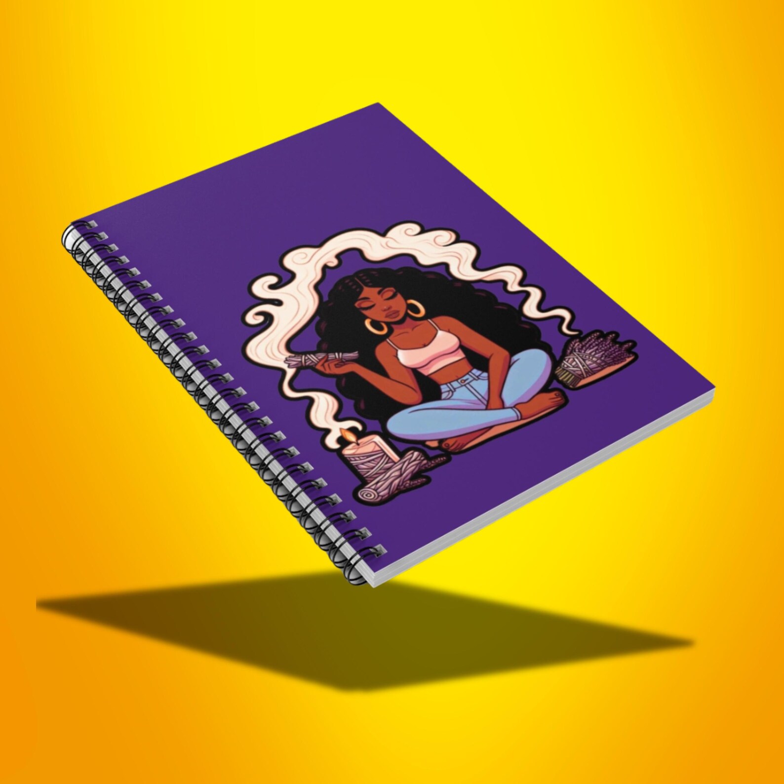 Meditation Baddie Live in the Moment Spiral Notebook - Ruled Line - Etsy