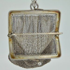 French Victorian Silver Double Mesh Chain Purse Pendant. - Etsy