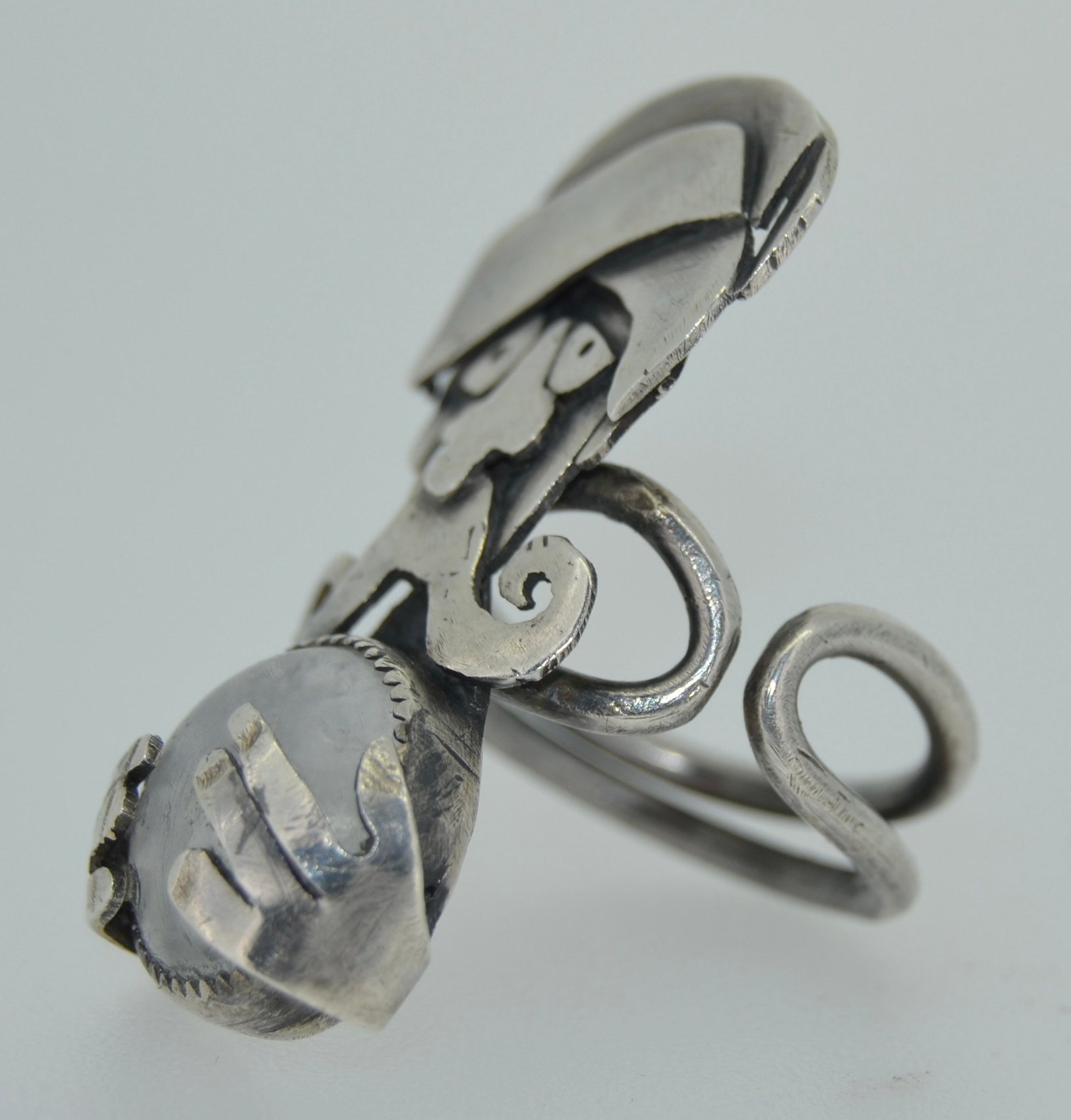 Sterling Silver Genie & Crystal Ball Ring - Etsy