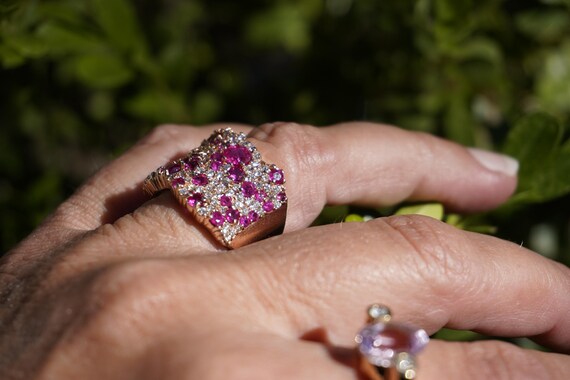 EFFY Ruby Royale 14K Rose Gold Ruby and Diamond Ring - Gem