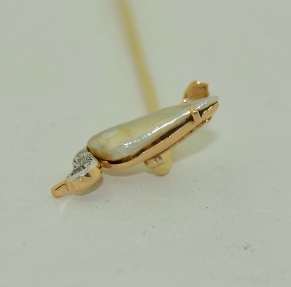 REIMAN AND SONS 18K Pearl And Diamond Duck Stick Pin - Gem