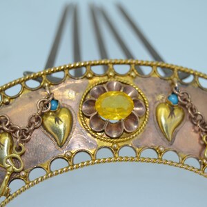 Super Rare 14K Jeweled Gypsy Hair Comb Tiara - Etsy