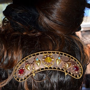 Super Rare 14K Jeweled Gypsy Hair Comb Tiara - Etsy