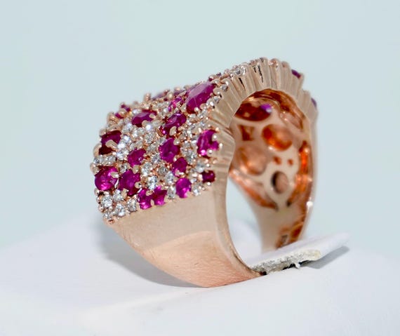 EFFY Ruby Royale 14K Rose Gold Ruby and Diamond Ring - Gem