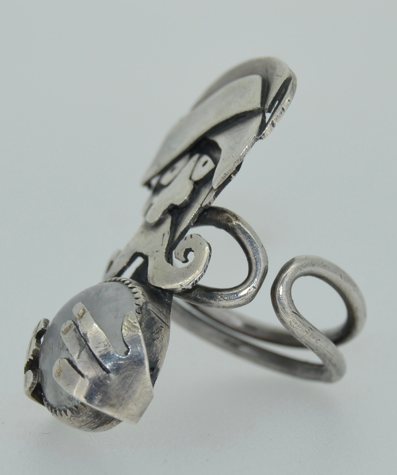 Sterling Silver Genie & Crystal Ball Ring - Etsy