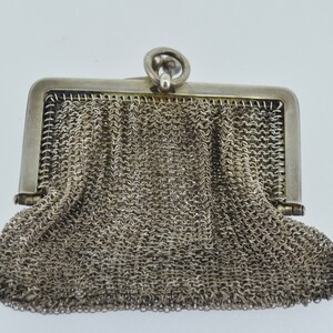 French Victorian Silver Double Mesh Chain Purse Pendant. - Etsy
