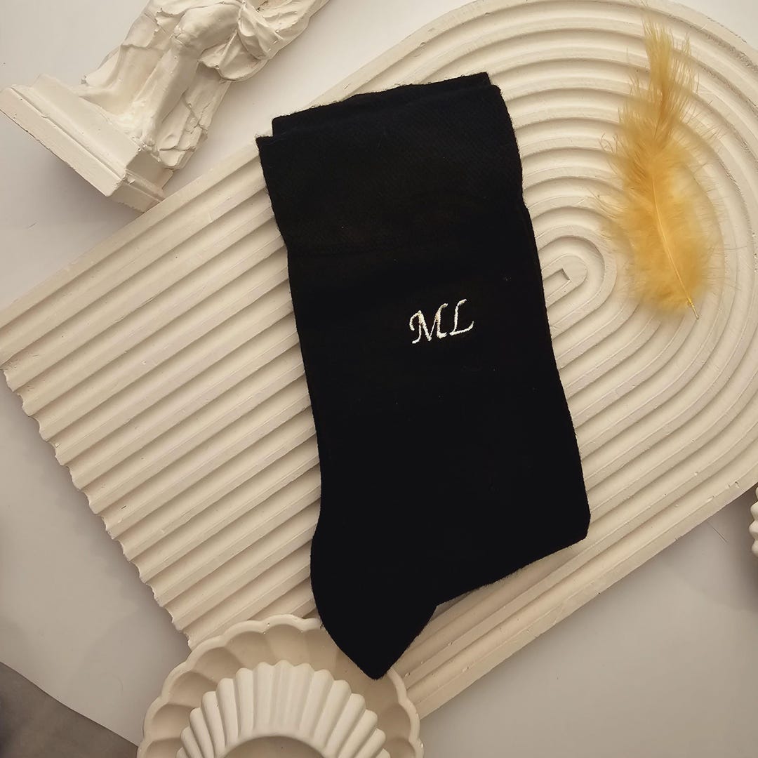 Embroidered Custom Letter Socks for Wedding, Best Men Gifts, Groom ...