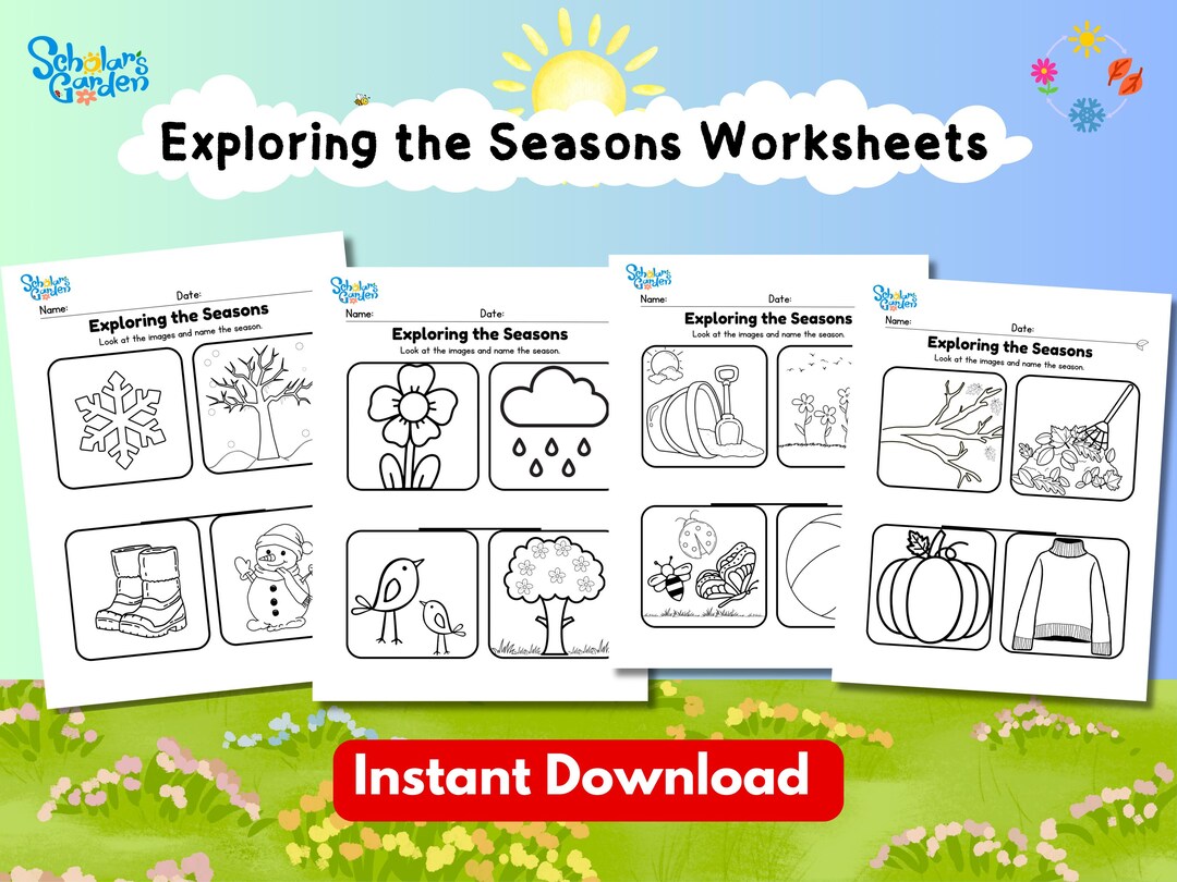 Four Seasons Activity Worksheets for Preschool Printable Worksheets for ...