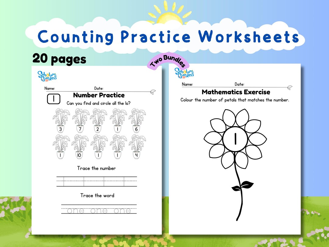 Preschool Counting Worksheets for Daycare Homeschool Math Printables ...
