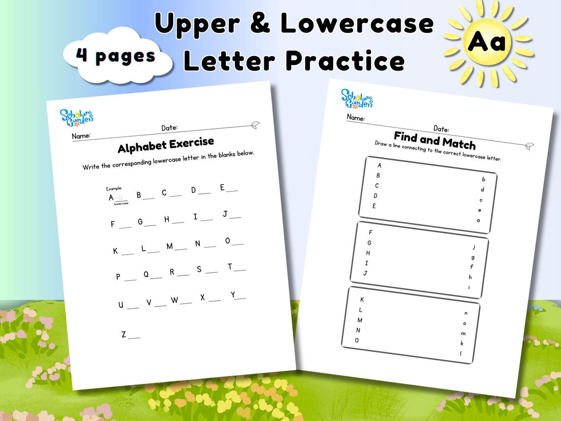 Uppercase and Lowercase Alphabet Printing Worksheets for Preschool ...