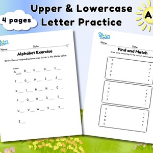 Uppercase and Lowercase Alphabet Printing Worksheets for Preschool ...