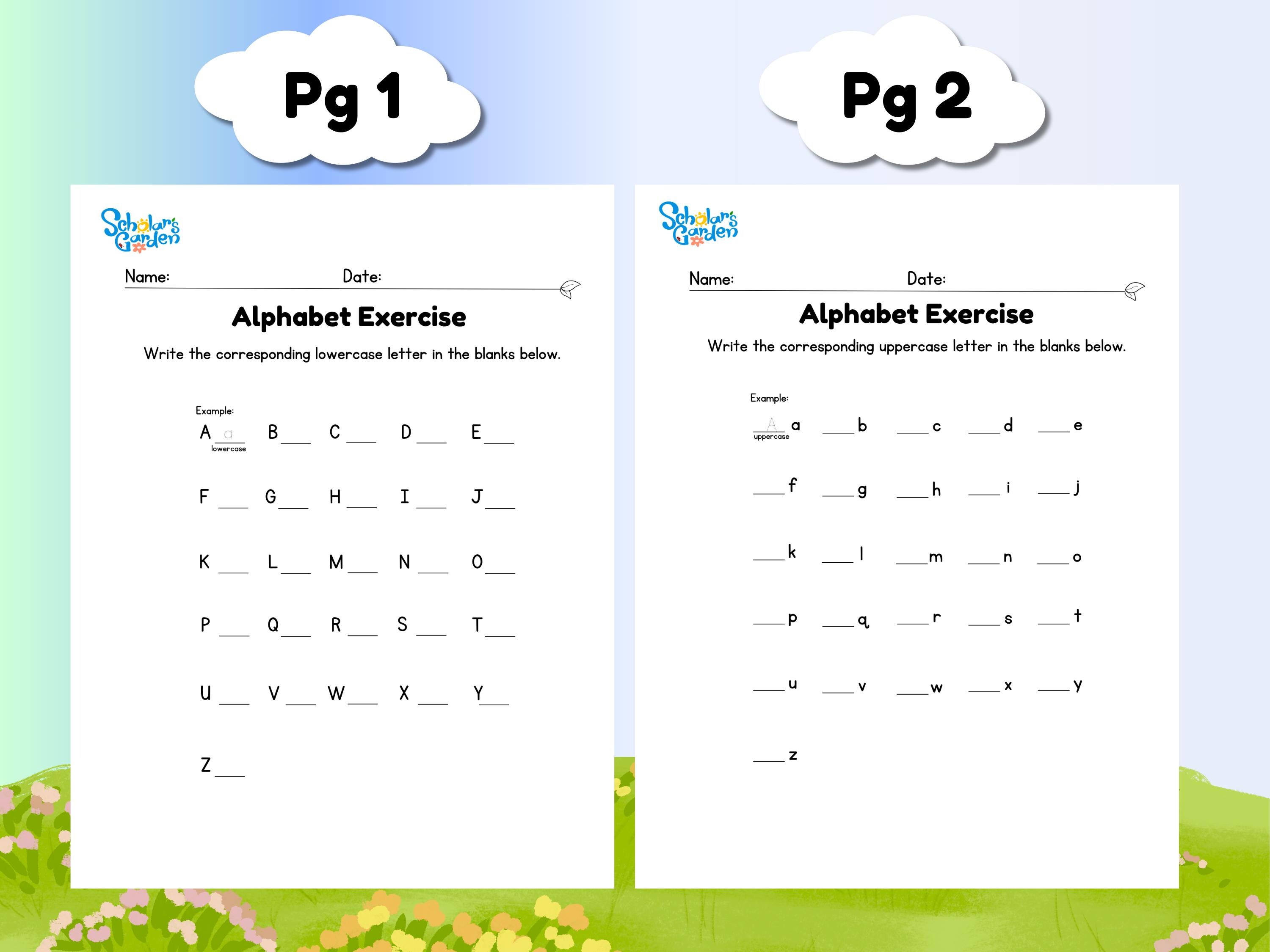 Uppercase and Lowercase Alphabet Printing Worksheets for Preschool ...
