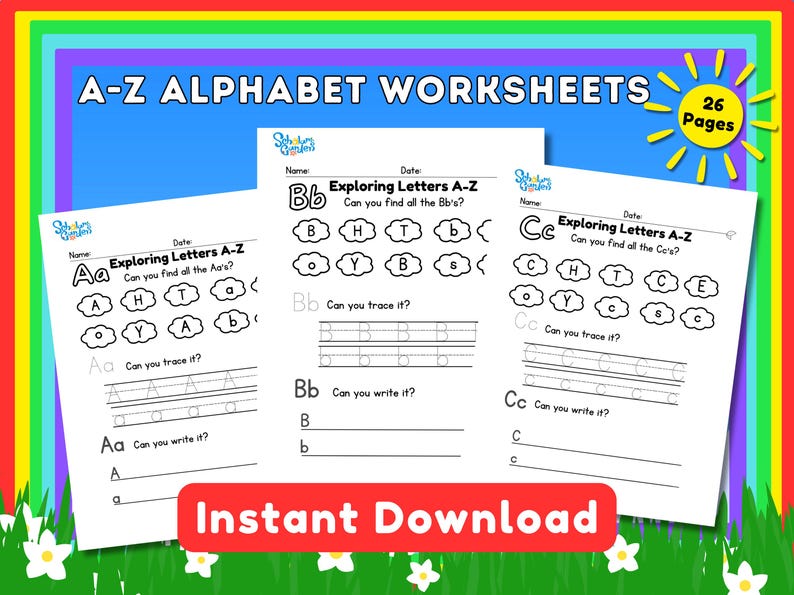 Alphabet Worksheets,letter Tracing, Alphabet Printable,kindergarten ...
