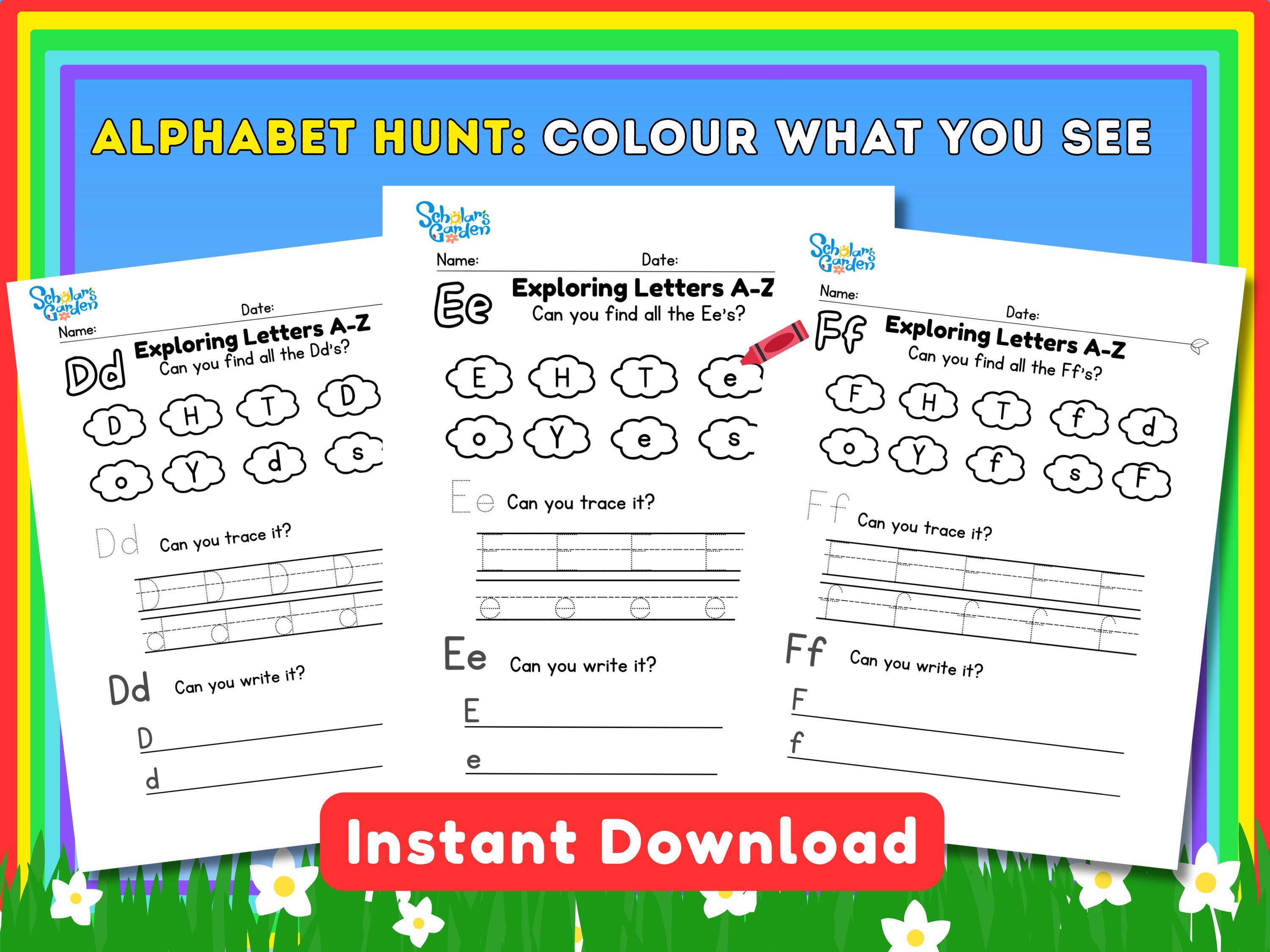 Alphabet Worksheets,letter Tracing, Alphabet Printable,kindergarten ...