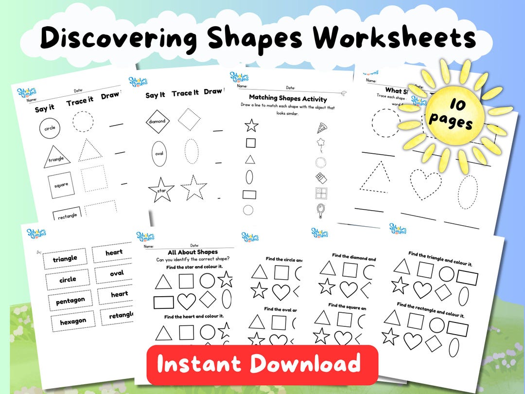 Shape Tracing Worksheets for Preschool Shapes Activity Cut and Paste ...