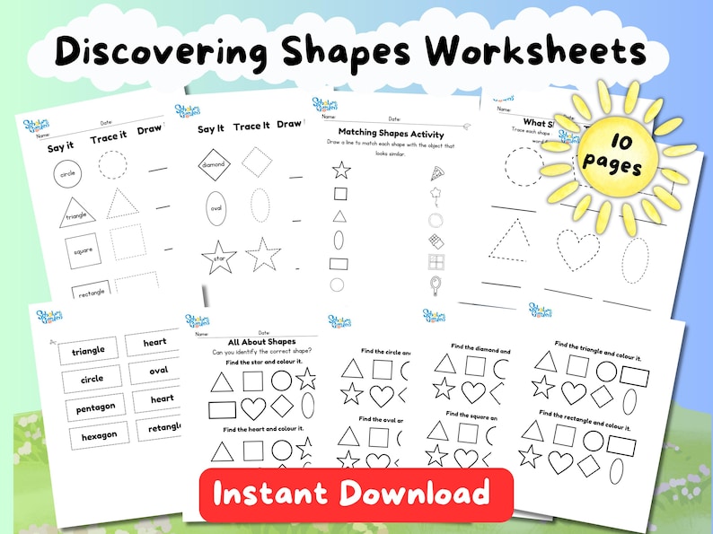 Shape Worksheets for Preschool Printable Shapes Activities for Daycare ...