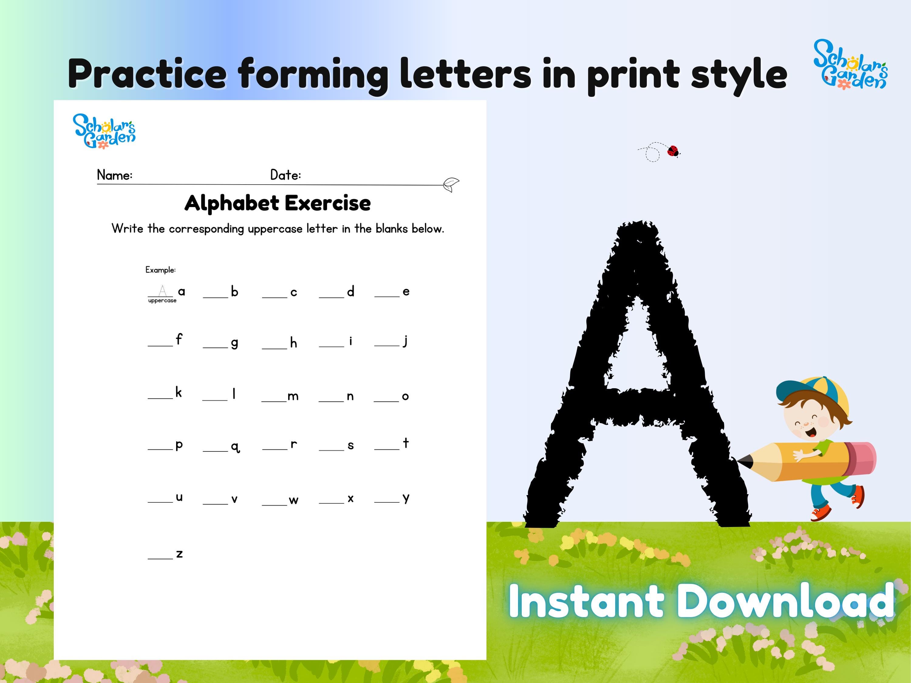 Uppercase and Lowercase Alphabet Printing Worksheets for Preschool ...