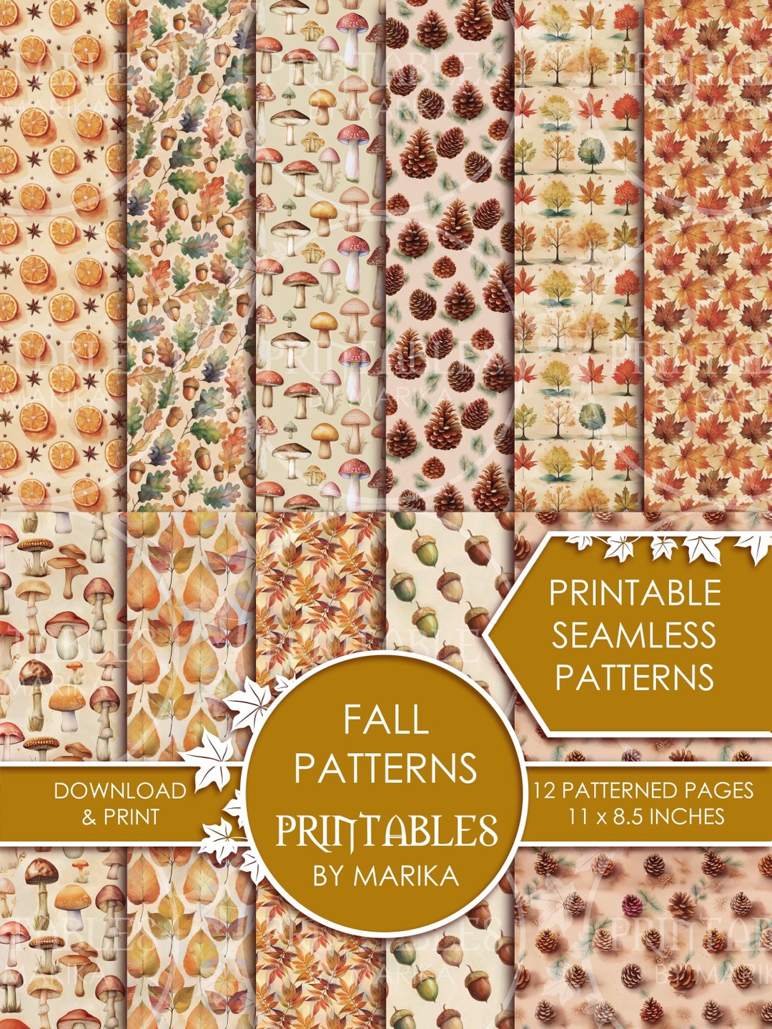 Printable Fall Patterns. Download & Print Fall Seamless Patterns ...