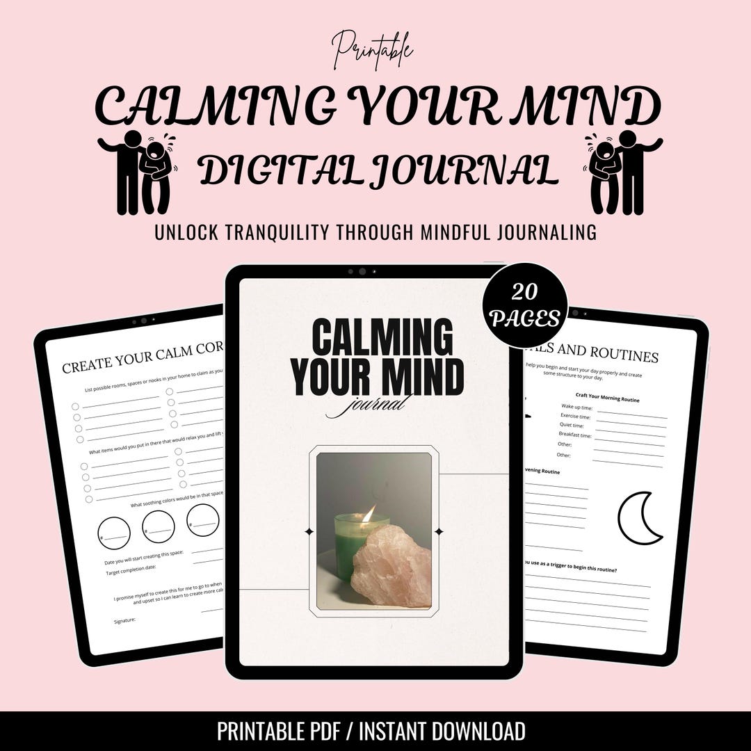 Calming Your Mind Journal, Mindfulness Journal, 2025 Self-care ...