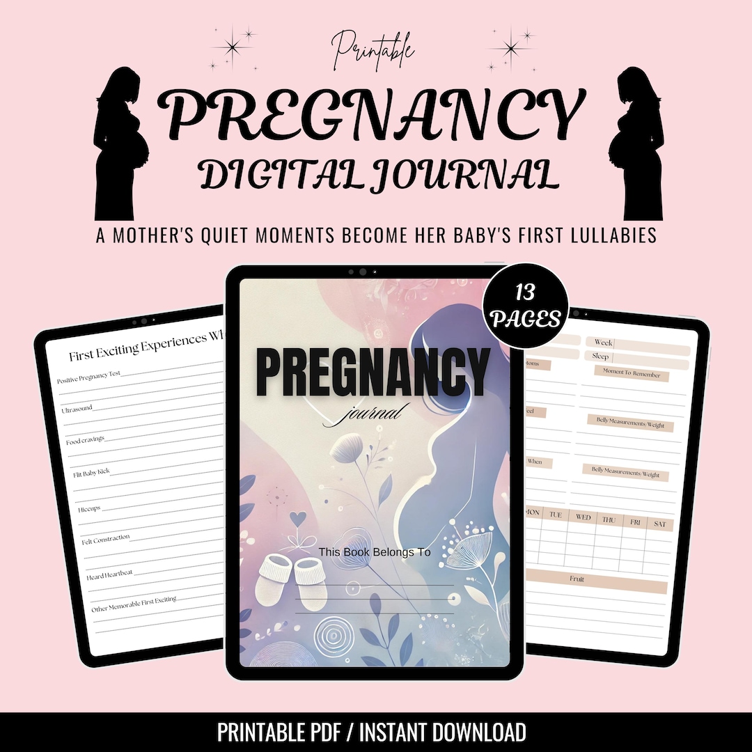Digital Pregnancy Journal, Printable Pregnancy Journal, Pregnancy ...