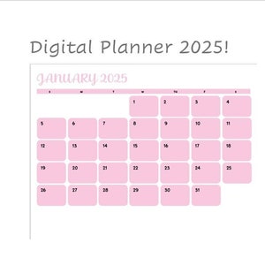 Digital Planner 2025 Calendar Baby Pink Calendar - Etsy