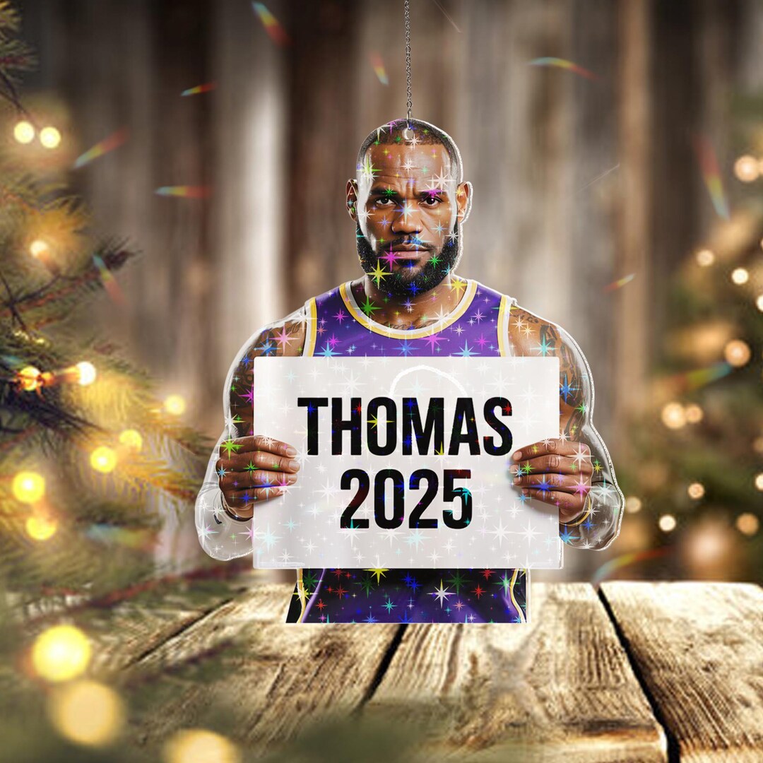 Holographic Lebron James Christmas Ornament, Basketball Legend Holiday ...