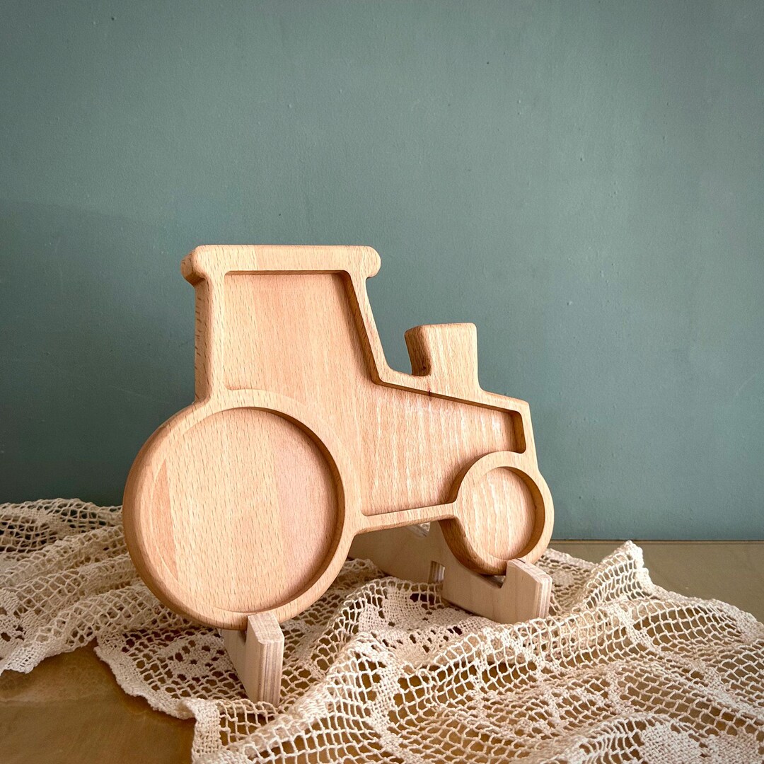 Tractor Children's Wooden Snack Plate for Little Farm Fans - Etsy
