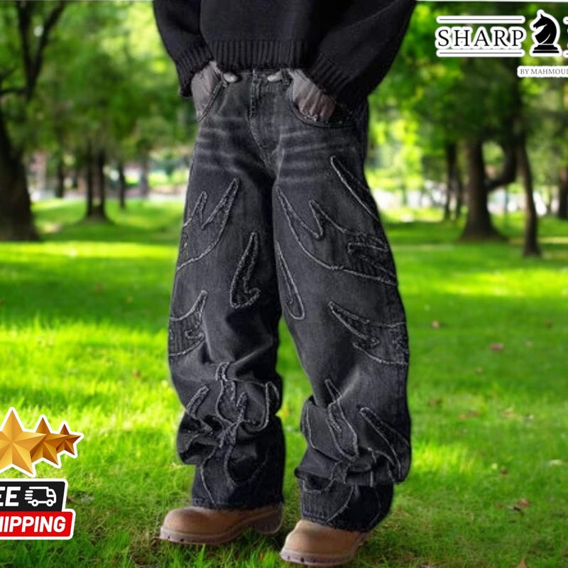 Embroidered Jeans Mens - Etsy