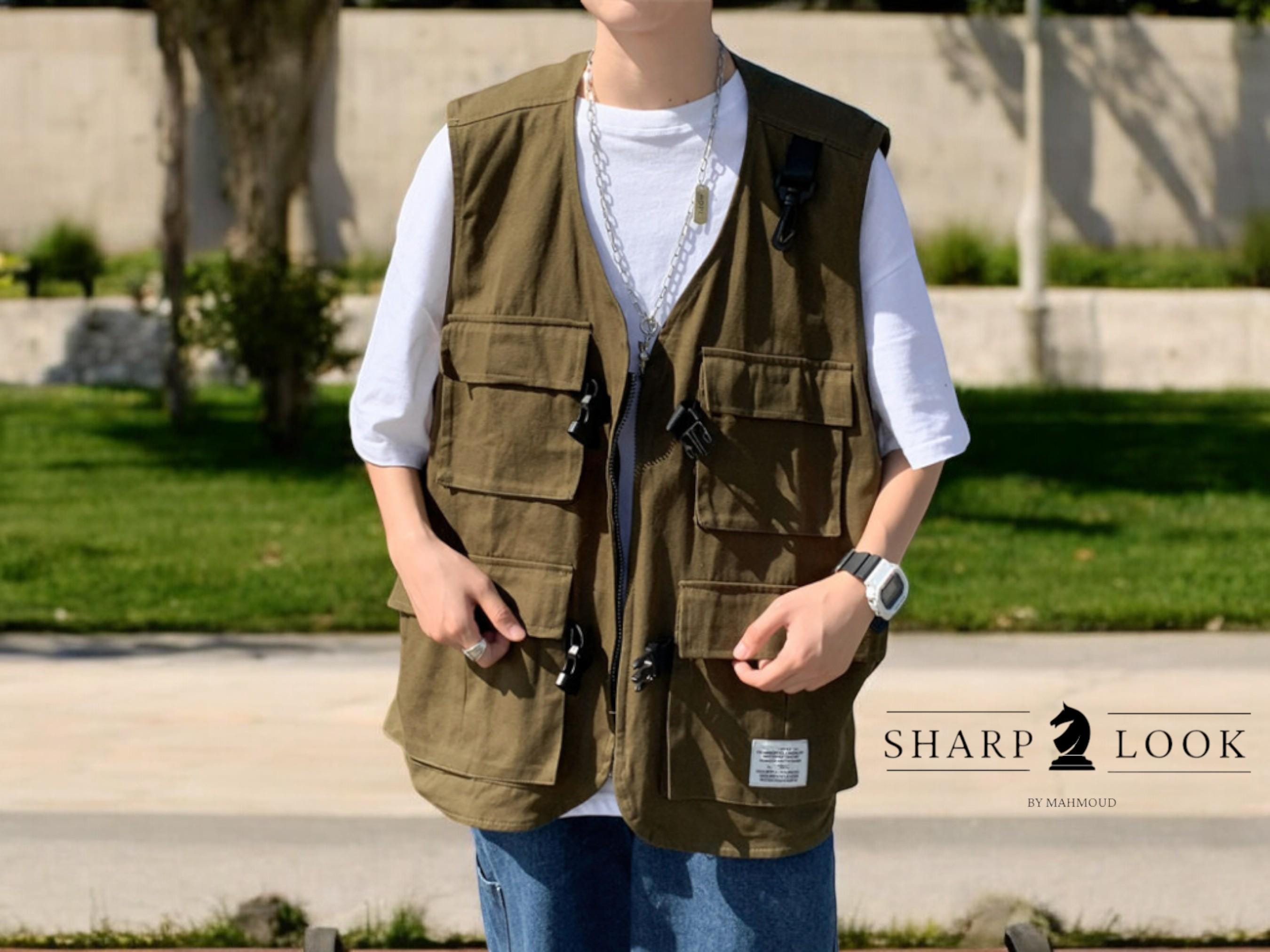 Men's Tooling Vest | Multi-pocket Gilet Coat | Sleeveless Cargo Jacket ...