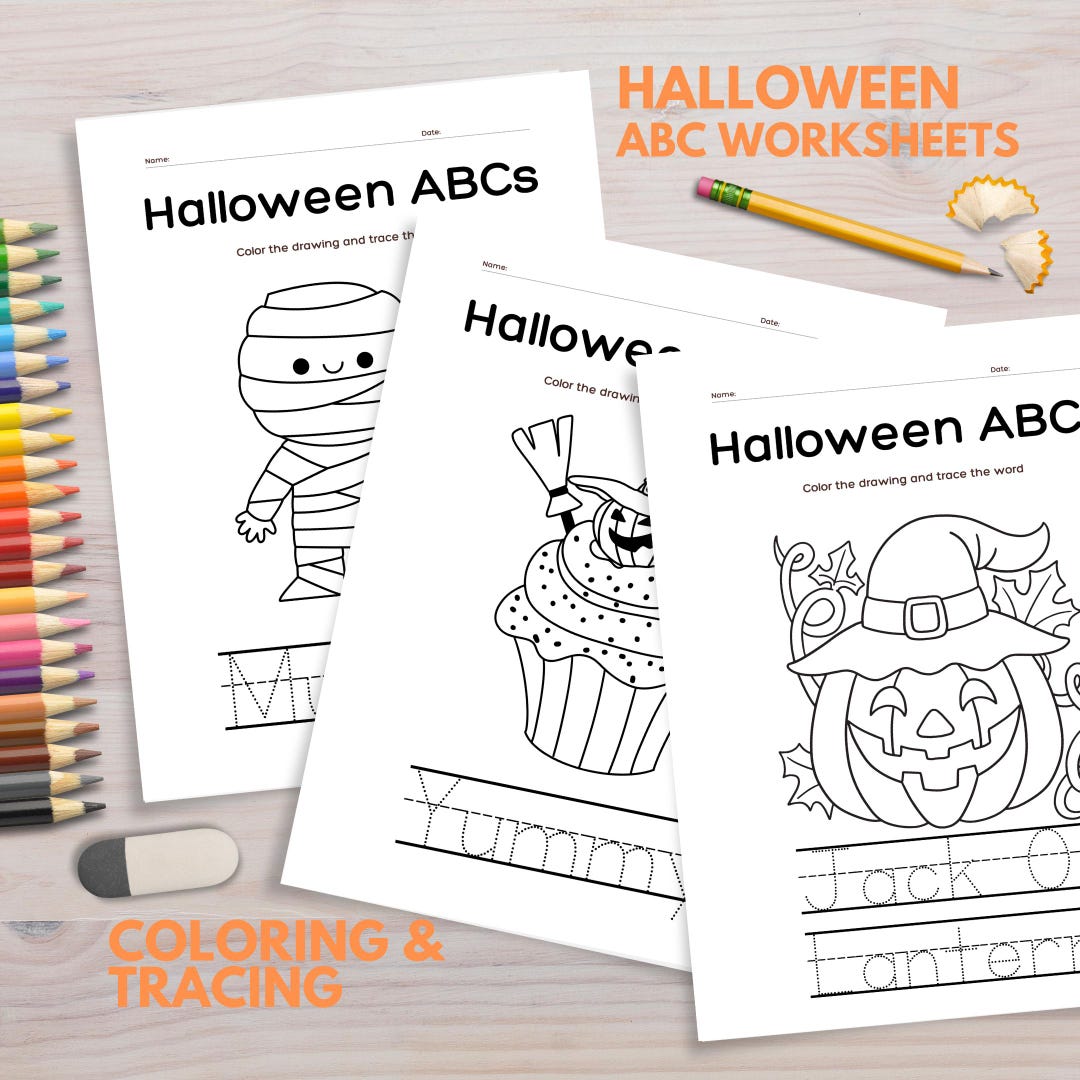 Halloween Letter Tracing for Preschoolers A-Z Alphabet Recognition ...