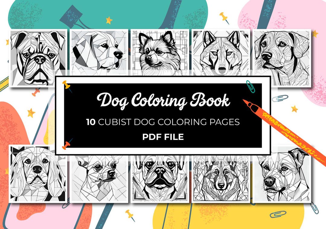 Cubist Dogs Coloring Book - Etsy