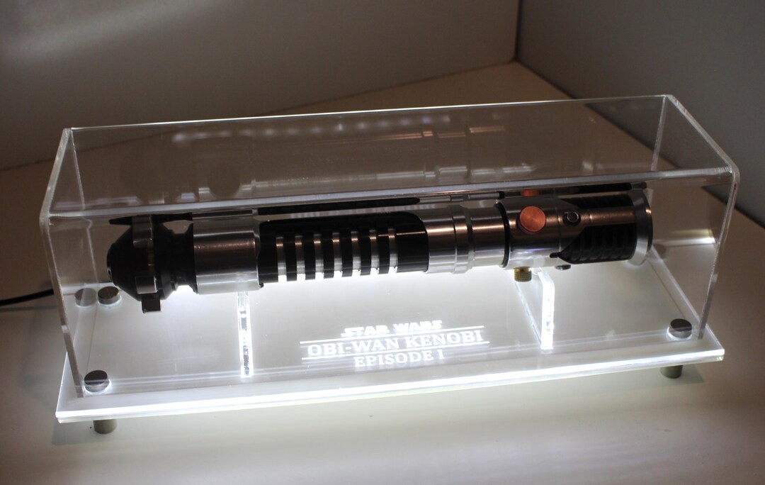 Custom Engraved Lightsaber Display Case, LED Illuminated, Acrylic ...