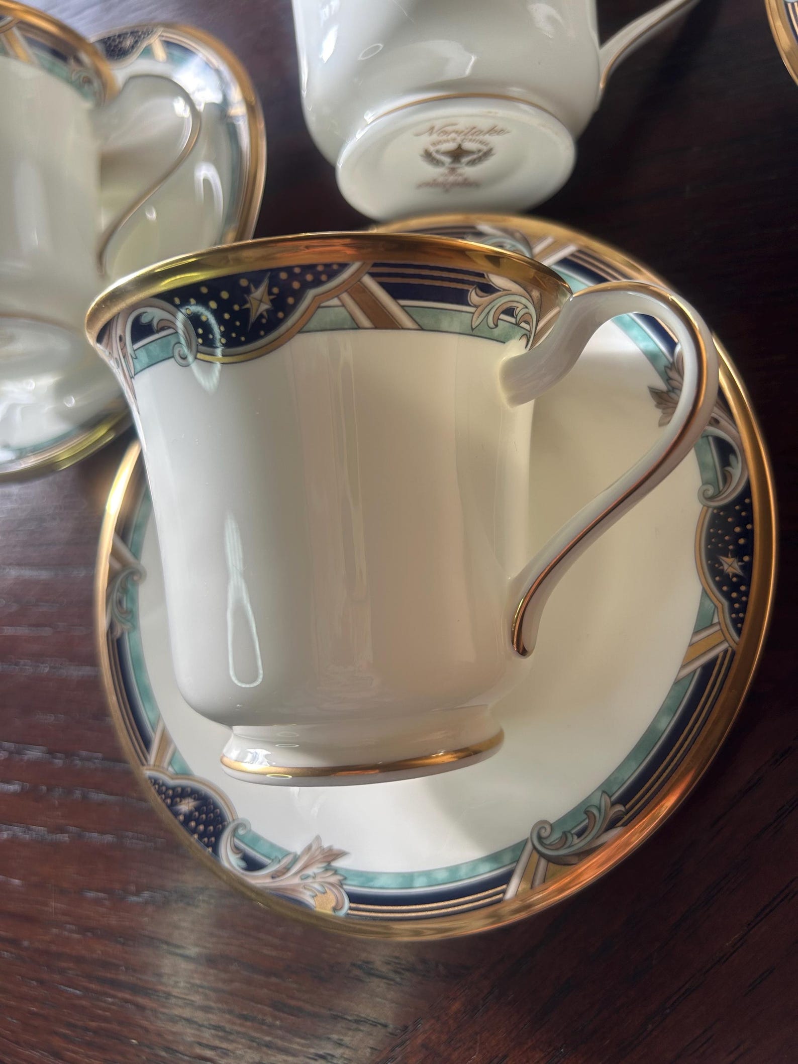 1990s Noritake Paris Opera Japanese Bone China Teacups and Saucers ...