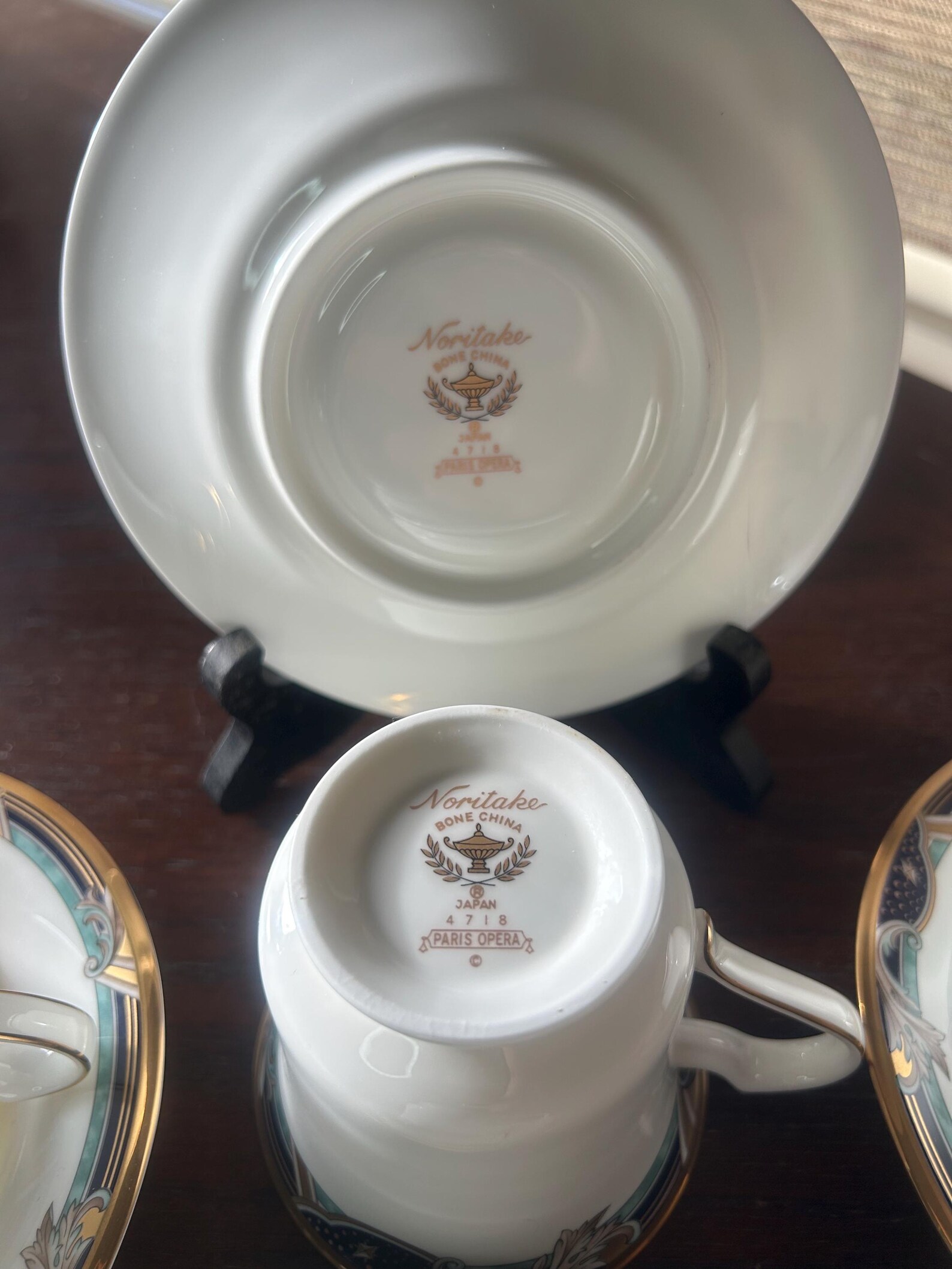 1990s Noritake Paris Opera Japanese Bone China Teacups and Saucers ...