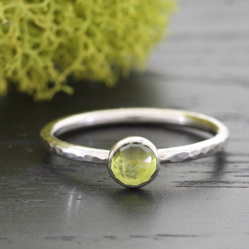 Silver Peridot Ring - Etsy