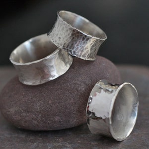 Pali Ring Handmade Organic Sterling Silver Wide Band Ring - Etsy