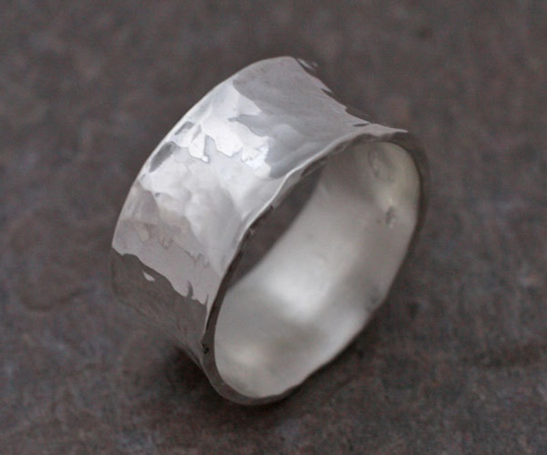 Pali Ring Handmade Organic Sterling Silver Wide Band Ring - Etsy